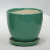 China QUANGUI QG-CM021 Modern Glossy Ceramic Pot with Drainage Hole for Indoor Plants for sale