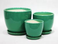 China QUANGUI QG-CM021 Modern Glossy Ceramic Pot with Drainage Hole for Indoor Plants for sale