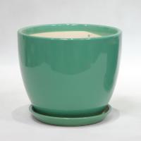 China QUANGUI QG-CM021 Modern Glossy Ceramic Pot with Drainage Hole for Indoor Plants for sale