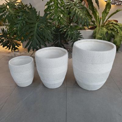 China Fiber Clay Planter D440x390mm Frost Resistant Custom Color for Patio Garden for sale