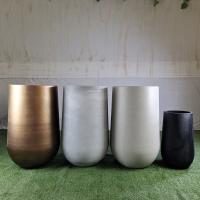 China Fiber Clay Planter D440x390mm Frost Resistant Custom Color for Patio Garden for sale