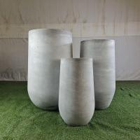 China Fiber Clay Planter D440x390mm Frost Resistant Custom Color for Patio Garden for sale
