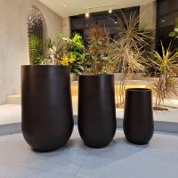 China Fiber Clay Planter D440x390mm Frost Resistant Custom Color for Patio Garden for sale