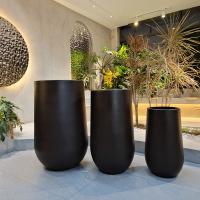China Fiber Clay Planter D440x390mm Frost Resistant Custom Color for Patio Garden for sale