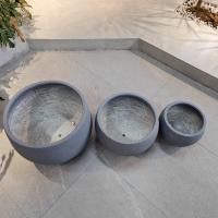 China Fiber Clay Planter D440x390mm Smooth Surface Durable Indoor Outdoor Plant Pot for sale