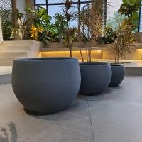China Fiber Clay Planter D440x390mm Smooth Surface Durable Indoor Outdoor Plant Pot for sale