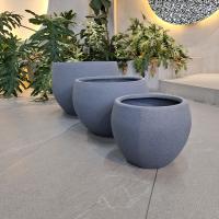 China Fiber Clay Planter D440x390mm Smooth Surface Durable Indoor Outdoor Plant Pot for sale