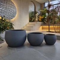 China Fiber Clay Planter D440x390mm Smooth Surface Durable Indoor Outdoor Plant Pot for sale