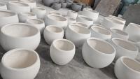 China Fiber Clay Planter D440x390mm Smooth Surface Durable Indoor Outdoor Plant Pot for sale