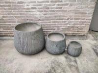 China Fiber Clay Planter D440x390mm Frost Resistant Round Custom Color Indoor Outdoor for sale