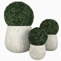 China Fiber Clay Planter D440x390mm Frost Resistant Round Custom Color Indoor Outdoor for sale