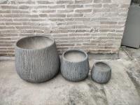 China Fiber Clay Planter D440x390mm Frost Resistant Round Custom Color Indoor Outdoor for sale