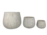 China Fiber Clay Planter D440x390mm Frost Resistant Round Custom Color Indoor Outdoor for sale