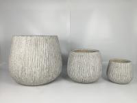 China Fiber Clay Planter D440x390mm Frost Resistant Round Custom Color Indoor Outdoor for sale
