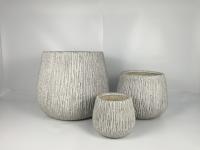 China Fiber Clay Planter D440x390mm Frost Resistant Round Custom Color Indoor Outdoor for sale