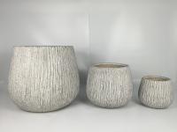 China Fiber Clay Planter D440x390mm Frost Resistant Round Custom Color Indoor Outdoor for sale