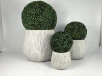 China Fiber Clay Planter D440x390mm Frost Resistant Round Custom Color Indoor Outdoor for sale