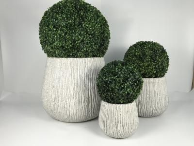 China Fiber Clay Planter D440x390mm Frost Resistant Round Custom Color Indoor Outdoor for sale