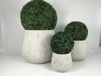 China Fiber Clay Planter D440x390mm Frost Resistant Round Custom Color Indoor Outdoor for sale