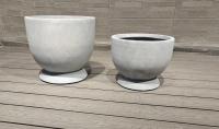 China Quangui Fiber Clay Planter D450H410 Durable Lightweight Round Plant Pot for Indoor Outdoor for sale