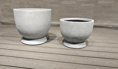 China Quangui Fiber Clay Planter D450H410 Durable Lightweight Round Plant Pot for Indoor Outdoor for sale