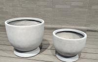 China Quangui Fiber Clay Planter D450H410 Durable Lightweight Round Plant Pot for Indoor Outdoor for sale