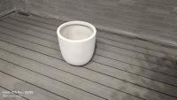 China Fiber Clay Planter Round D470xH450 Durable Lightweight Waterproof Fireproof for Garden Patio for sale