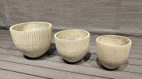 China Fiber Clay Planter Round 450x410mm Fireproof Frost Resistant Indoor Outdoor 5-6 Years for sale