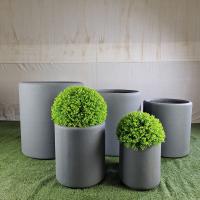 China Quangui Fiber Clay Planter Round Powder Coated D440x390mm Modern Style for sale