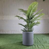China Quangui Fiber Clay Planter Round Powder Coated D440x390mm Modern Style for sale