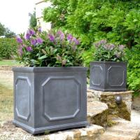 China Quangui Fiber Clay Planter Round D440x390mm Powder Coated Modern Plant Pot for sale