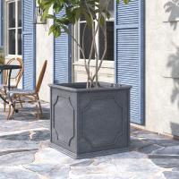 China Quangui Fiber Clay Planter Round D440x390mm Powder Coated Modern Plant Pot for sale
