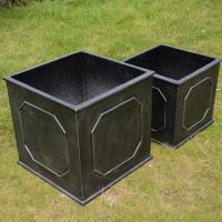 China Quangui Fiber Clay Planter Round D440x390mm Powder Coated Modern Plant Pot for sale