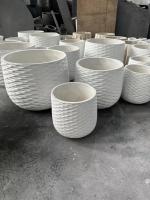 China Quangui Fiber Clay Planter Round D440x390mm Powder Coated Modern Plant Pot for Indoor Outdoor for sale