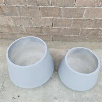 China Quangui Fiber Clay Planter Round Powder Coated D440x390mm Modern Style for Patio Garden for sale