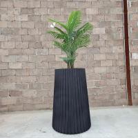 China Quangui Fiber Clay Planter Round D440x390mm Powder Coated Modern Plant Pot for sale