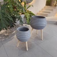 China High Durability Fiber Clay Planters For Garden Fire Resistant for sale