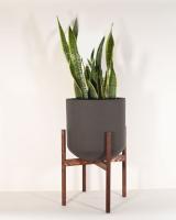 China Wholesale Fiber Clay Planter Round D440x390mm Powder Coated Modern Plant Pot for sale