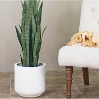 China Wholesale Fiber Clay Planter Round D440x390mm Powder Coated Modern Plant Pot for sale