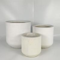 China Wholesale Fiber Clay Planter Round D440x390mm Powder Coated Modern Plant Pot for sale