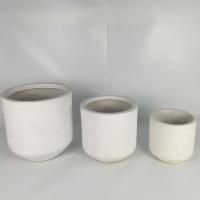 China Wholesale Fiber Clay Planter Round D440x390mm Powder Coated Modern Plant Pot for sale
