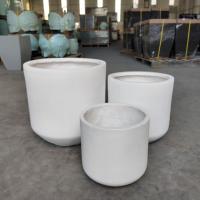 China Wholesale Fiber Clay Planter Round D440x390mm Powder Coated Modern Plant Pot for sale