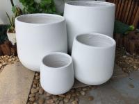 China Wholesale Fiber Clay Planter Round D440x390mm Powder Coated Modern Plant Pot for sale