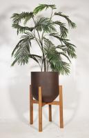 China Wholesale Fiber Clay Planter Round D440x390mm Powder Coated Modern Plant Pot for sale