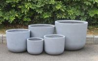 China Wholesale Fiber Clay Planter Round D440x390mm Powder Coated Modern Plant Pot for sale
