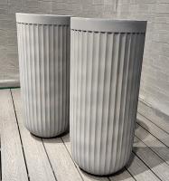 China Custom Fiber Clay Planter Round Durable Outdoor 5-6 Years Lifespan D400 H900 for sale