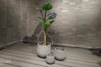 China Fiber Clay Planter Round Modern Design Indoor Hotel Garden Home Durable Lightweight Size A Φ350 H330 for sale
