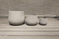 China Fiber Clay Planter Round Modern Design Indoor Hotel Garden Home Durable Lightweight Size A Φ350 H330 for sale