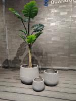 China Fiber Clay Planter Round Modern Design Indoor Hotel Garden Home Durable Lightweight Size A Φ350 H330 for sale