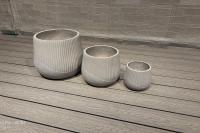 China Fiber Clay Planter Round Modern Design Indoor Hotel Garden Home Durable Lightweight Size A Φ350 H330 for sale